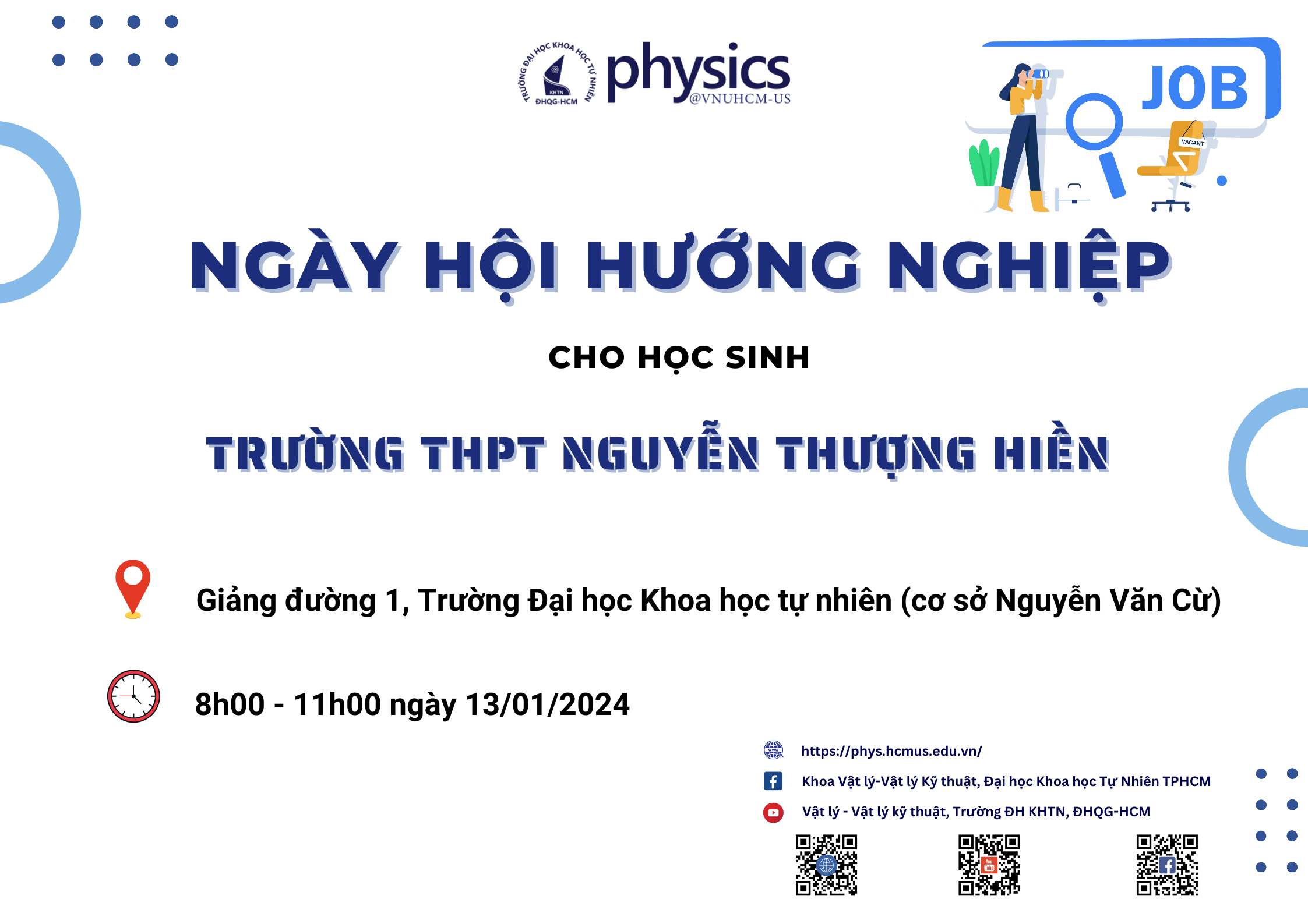 Ngày hội hướng nghiệp cho học sinh trường THPT Nguyễn Thượng Hiền | Khoa Vật lý - Vật lý kỹ thuật